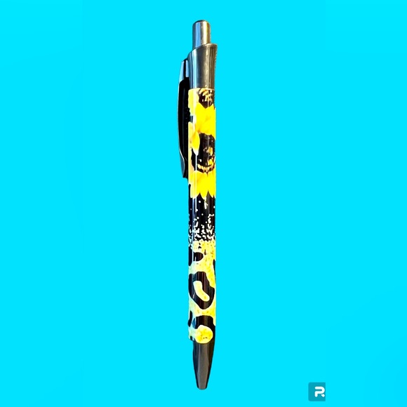 Hand Crafted | Office | Sunflowers Leopard Print Ballpoint Ink Pen New ...
